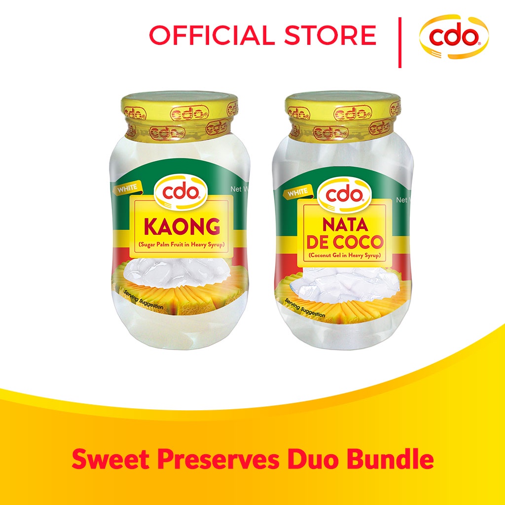 CDO Sweet Preserves Duo Bundle (Kaong White 340g + Nata de Coco White ...