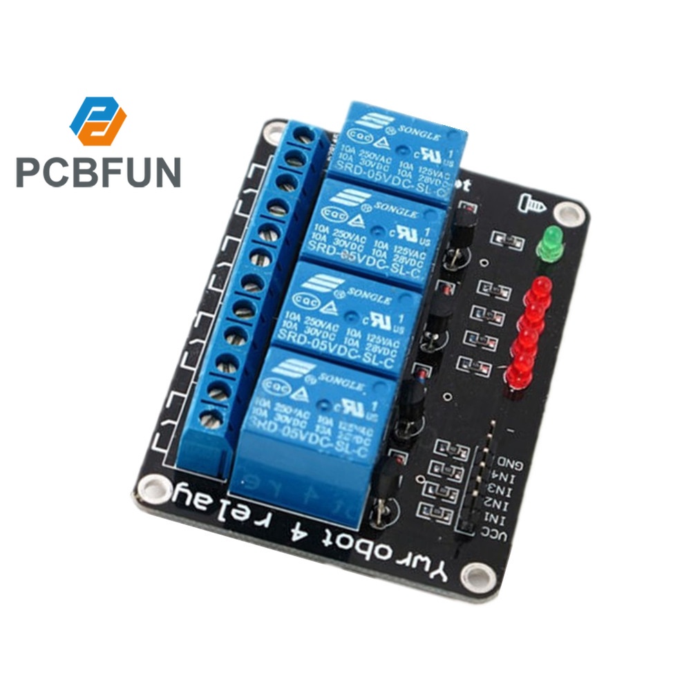 pcbfun 4 Channel 5V Relay Module For Pic Avr Dsp Arm Msp430 Arduino | Shopee Philippines