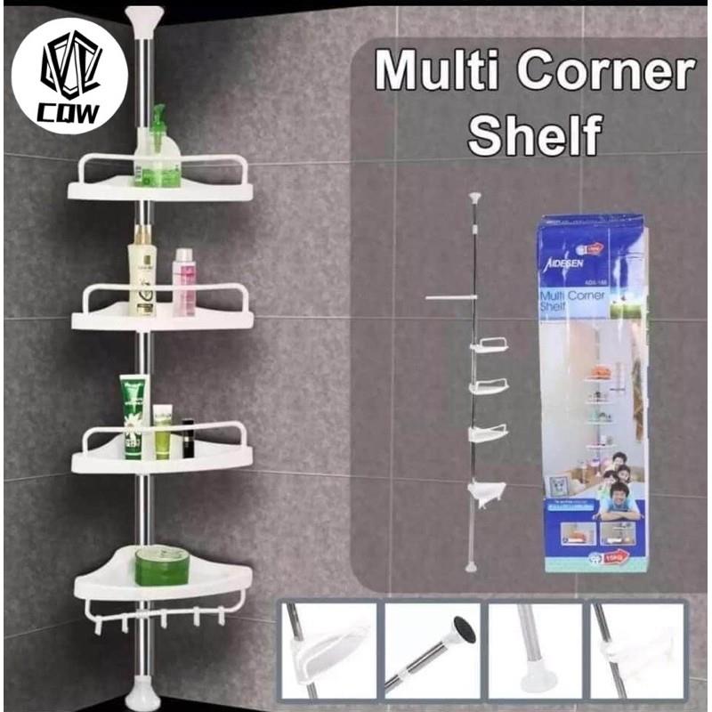 Bath CQW Multi Bathroom Corner Shelf 4 Tier Adjustable Telescopic ...