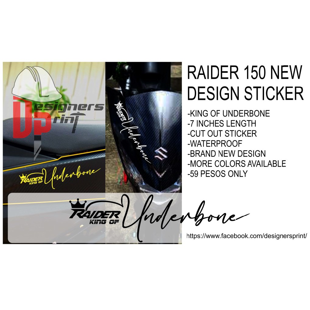 King of Underbone Sticker for Raider 150 - 7 inches, Cut Out Sticker ...