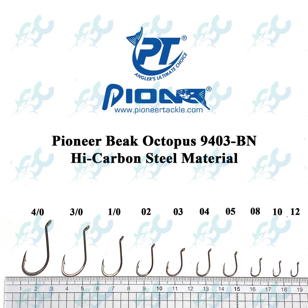 Pioneer Beak Octopus 9403-BN 18s Hi-Carbon Steel Material Beak Fishing Hooks | Shopee Philippines