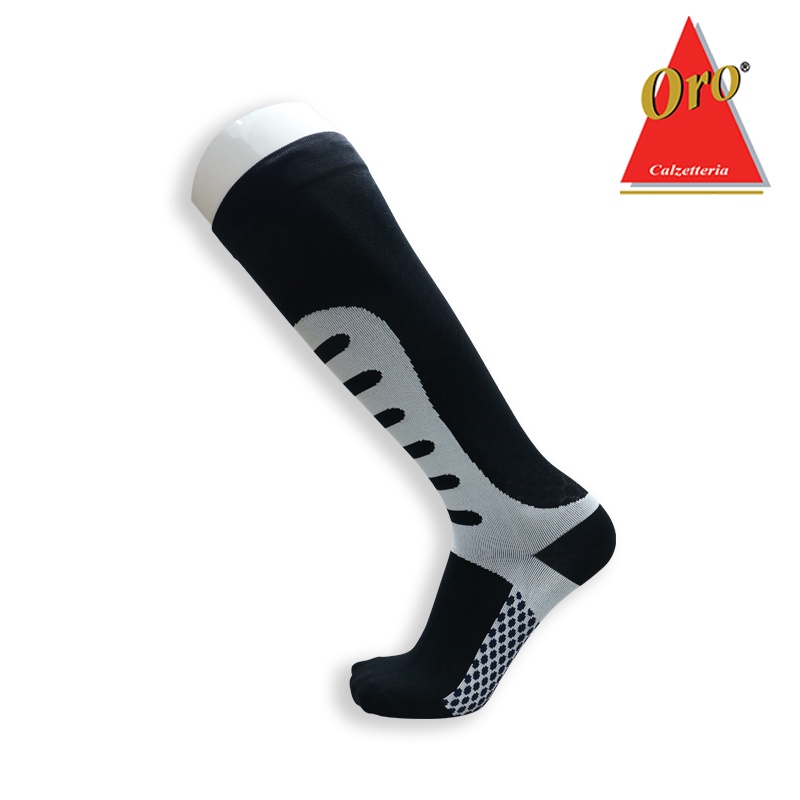 ORO Compression Knee High Sports Socks (1 Pair) Black/White | Shopee ...