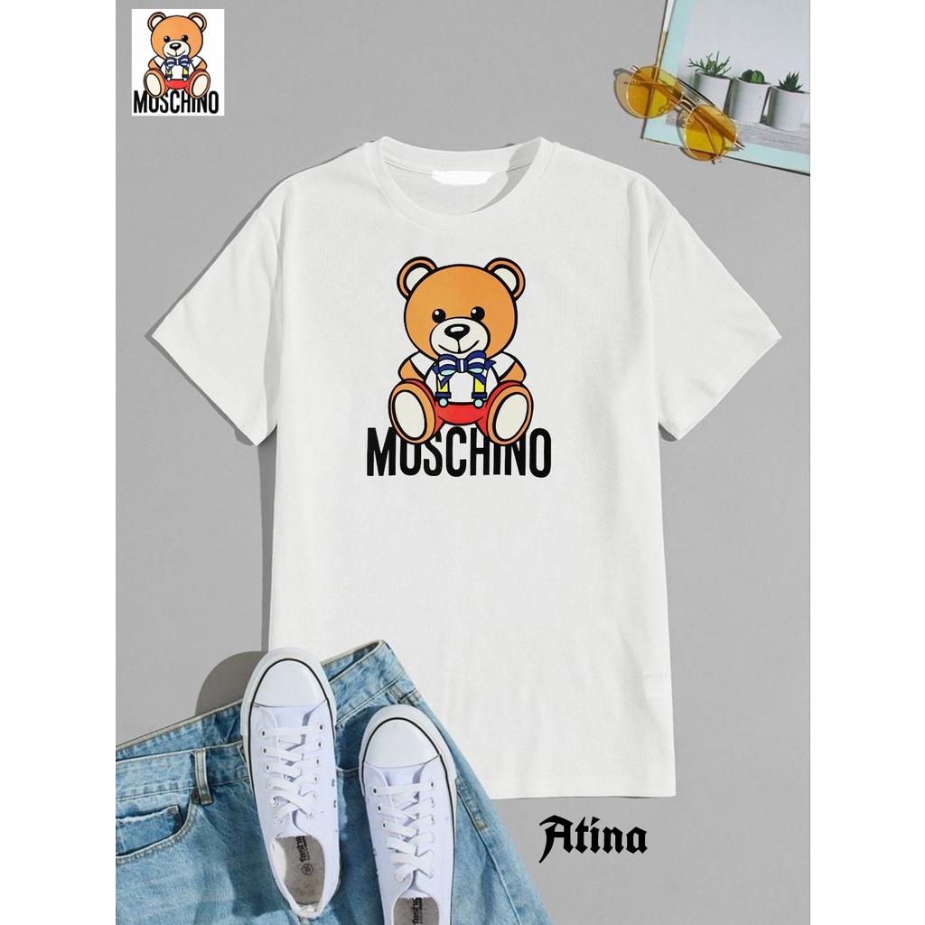 MOSCHINO AESTHETIC MINIMALIST TSHIRT COTTON FOR KIDS&ADULT- BLUE CORNER ...
