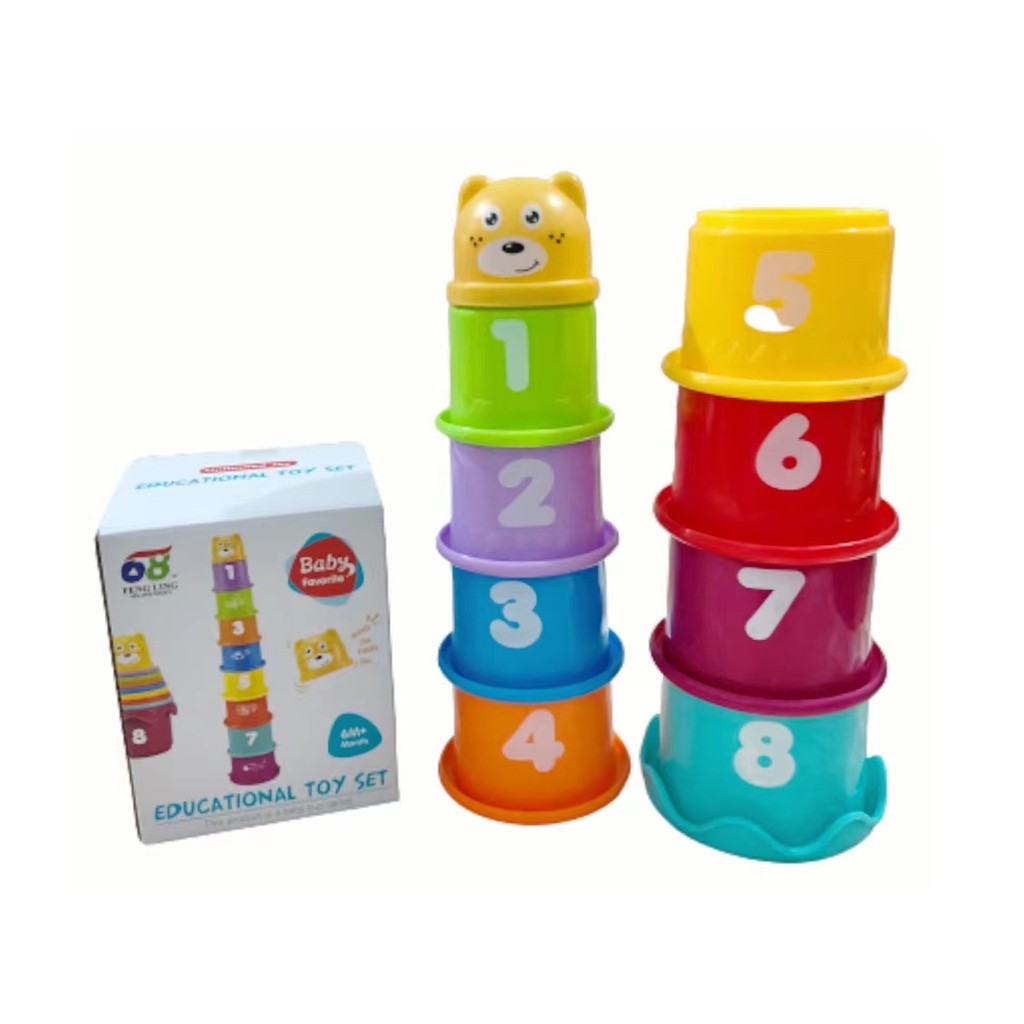 Early Learning Nesting Stacking Cups Baby Building Stacker Set ...