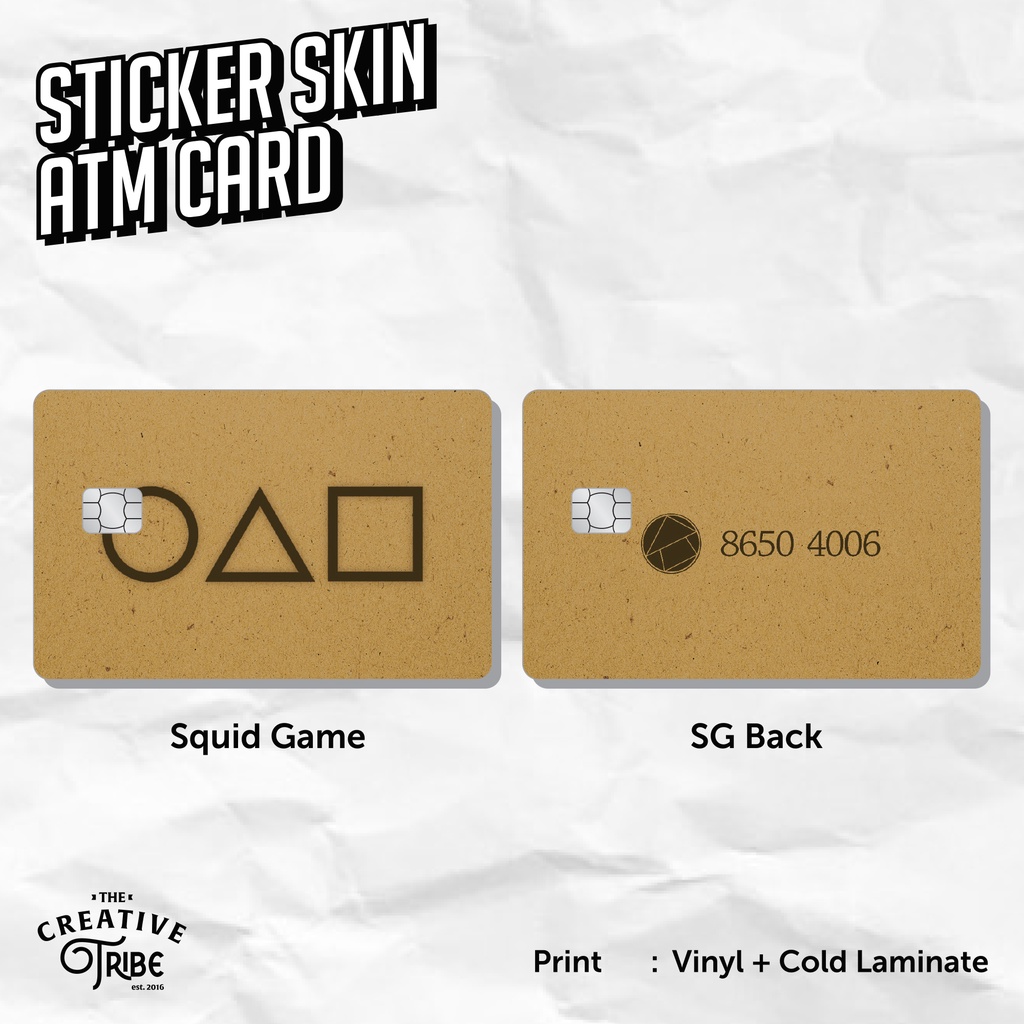 Sticker Skin Card Squid Game Invitation - Vinyl ATM Card Debit Credit ...