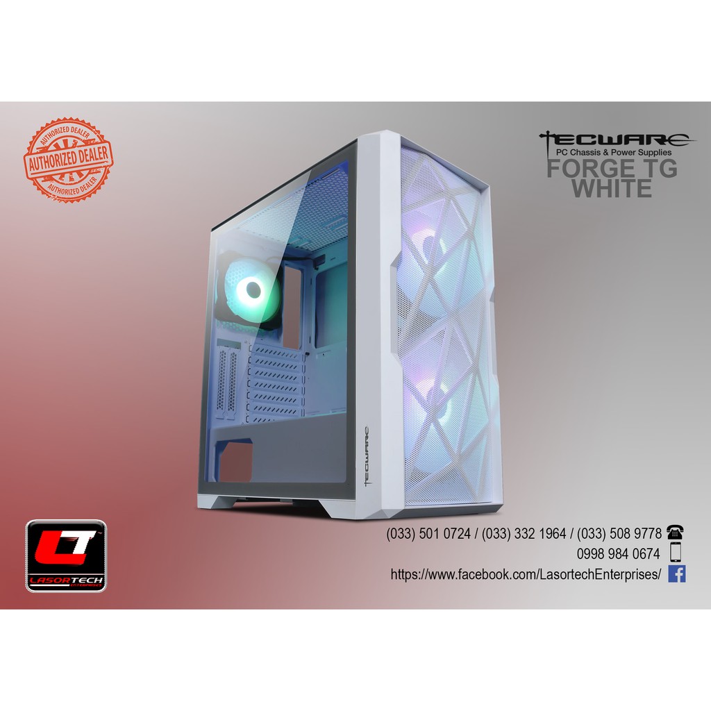 Tecware FORGE TG ATX Gaming Case |White | Shopee Philippines
