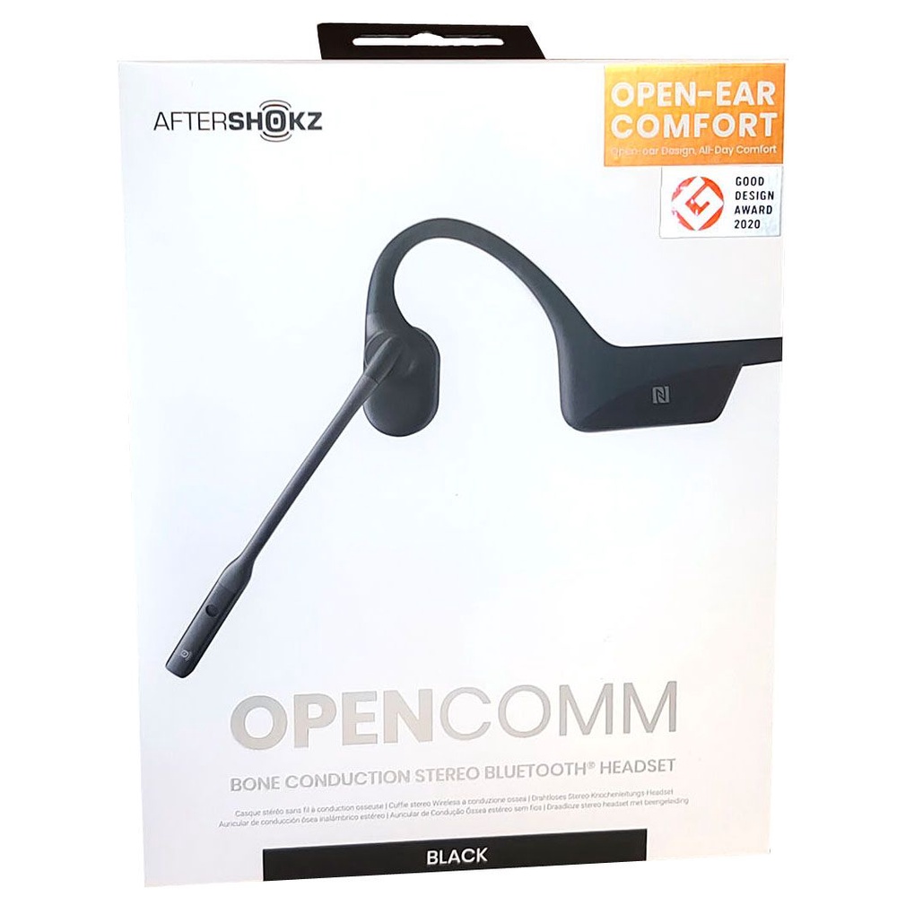 AfterShokz ASC100 OpenComm Wireless Bone Conduction Bluetooth Headset ...