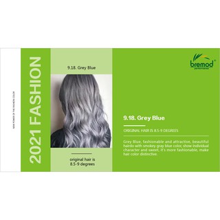 Grey Blue Hair Color with Oxidant Bleach Set ( 9.18 Bremod Permanent ...
