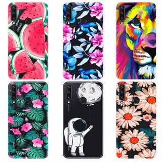 Huawei Y6p Case Clear Cartoon Printed Silicone TPU Soft Mobile Phone ...