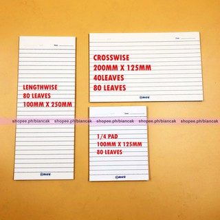 1/4 PAD, LENGTHWISE, CROSSWISE NOTEPAD PAD (SCHOOL OFFICE SUPPLIES ...