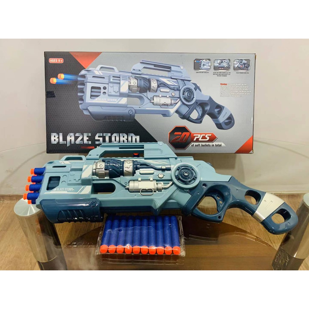 Toy Blaze Storm Manual Soft Bullet Gun with 20pcs Soft Bullet #ZC7082 ...