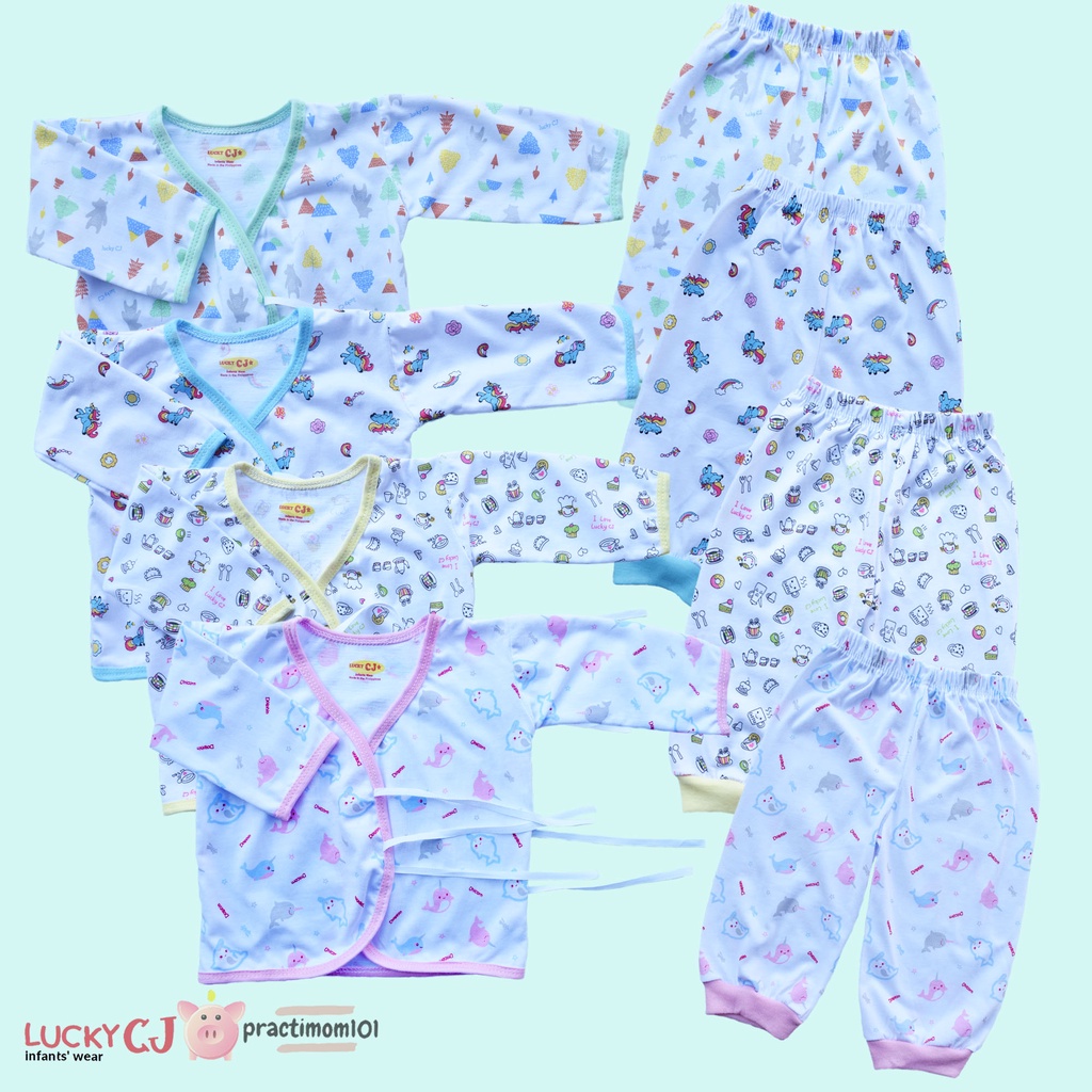 Lucky CJ Newborn Baby Terno Tiesides LongSleeves | Shopee Philippines