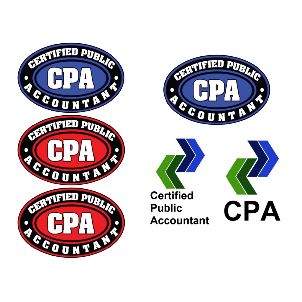 CPA 6 Pieces Car Sticker Package, Certified Public Accountant 6 pieces sticker package ...