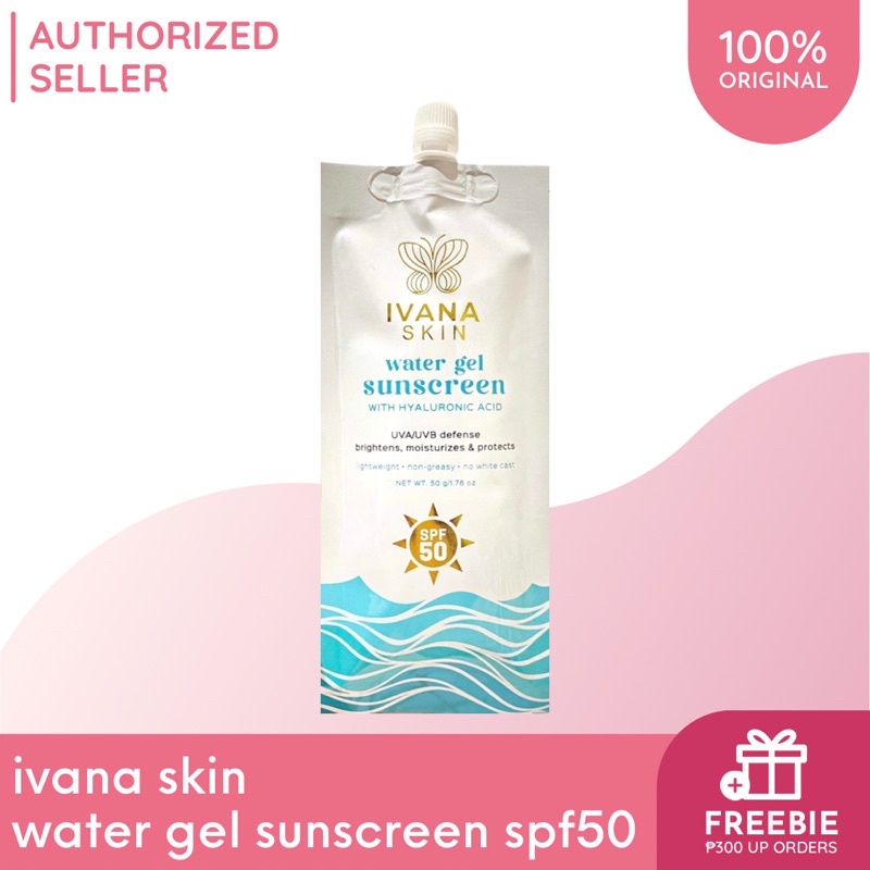 Ivana Skin Water Gel Sunscreen SPF50 By Ms. Ivana Alawi | Shopee ...