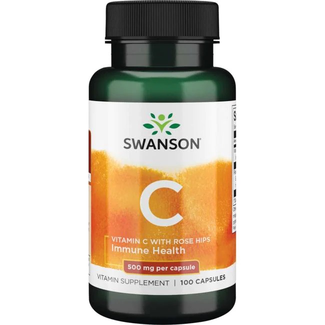 Swanson Vitamin C 500 MG with Rose Hips 100 Caps Immune Health | Shopee Philippines