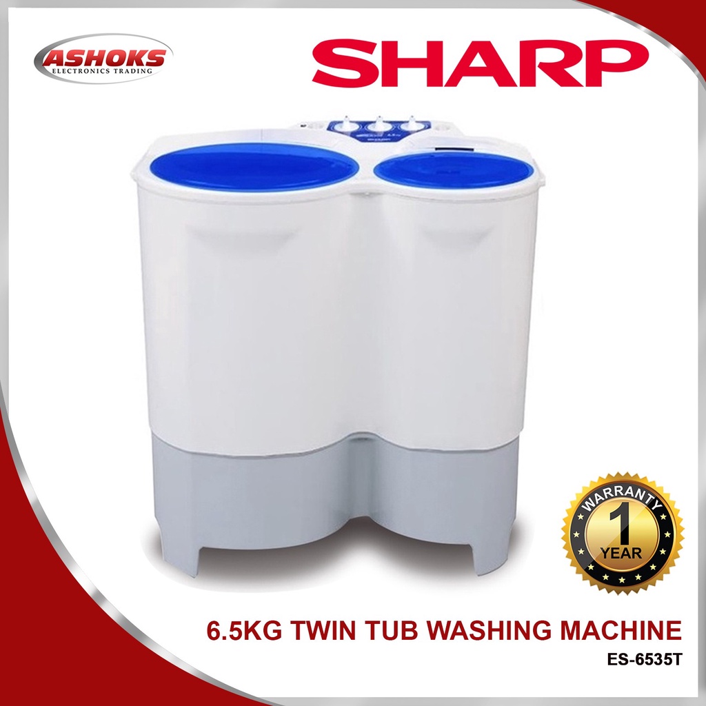 Sharp ES-6535T (BL) 6.5 kg Twin Tub / Sharp Washing Machine ES-6525T ...