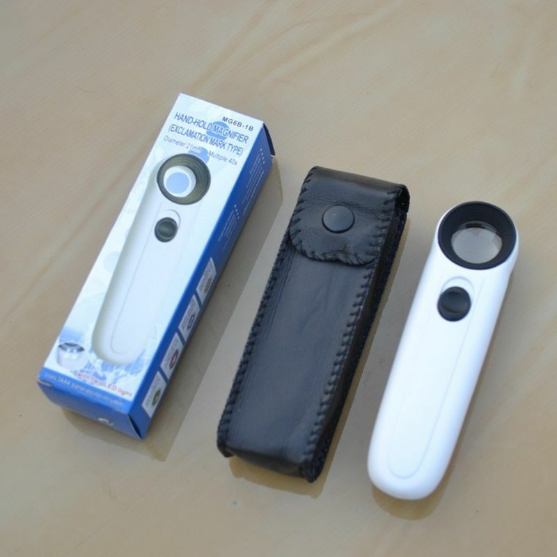 MG6B-1B 40 Times LED Light Handheld HD Magnifier Glass Magnifying Glass ...