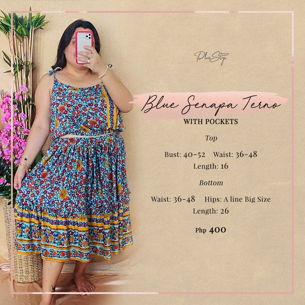 Plus Size Senepa Floral Terno with Pockets | Shopee Philippines