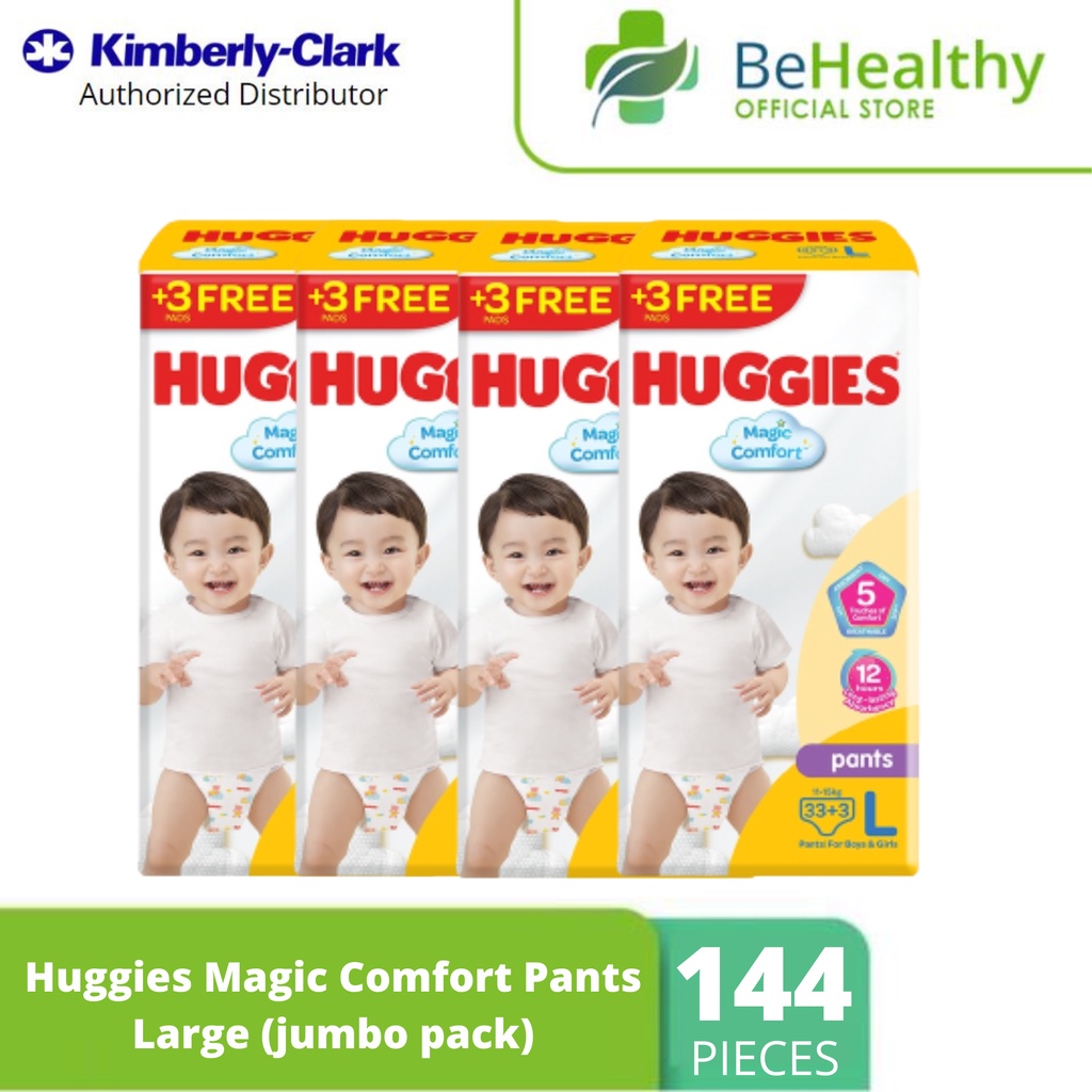 Huggies Magic Comfort Pants Large (jumbo pack) - 144 pcs | Shopee ...
