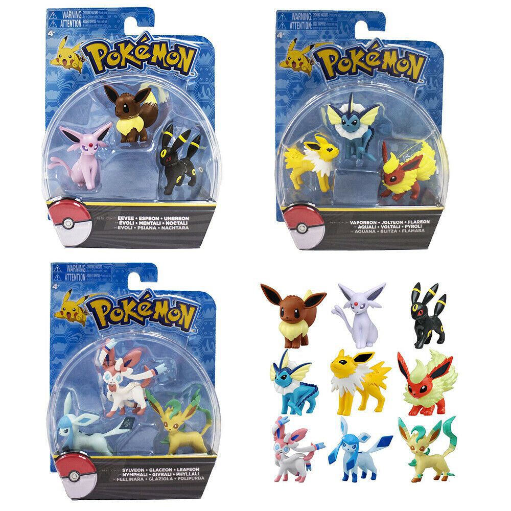Anime Pokemon Go Eevee Evolution Action Figure Toys Monster Collection ...
