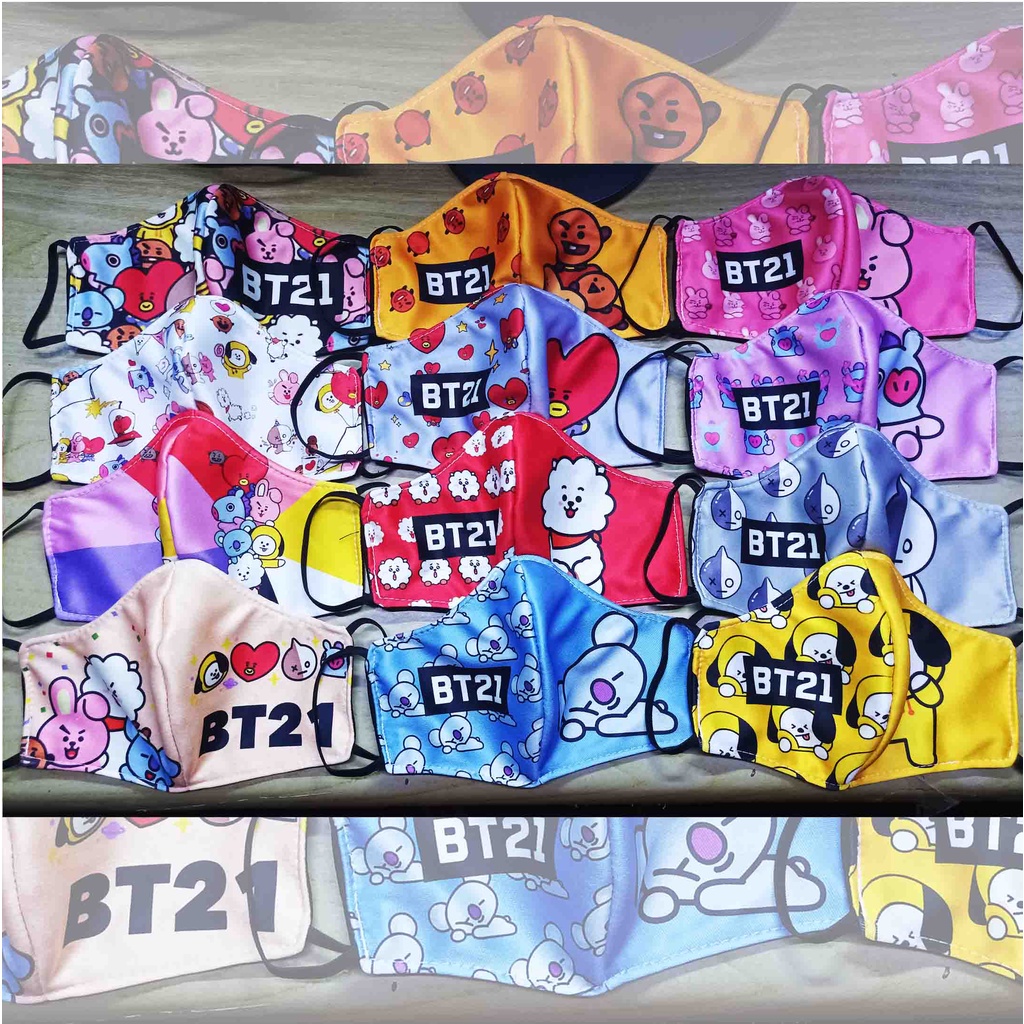 BT21 - 2 Ply Quality Washable Stylish Face Mask | Shopee Philippines