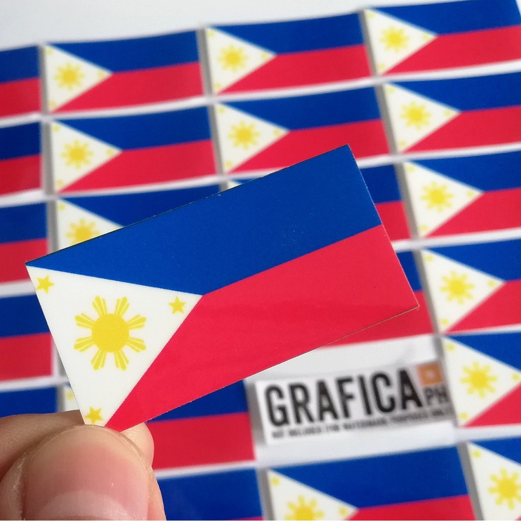 Philippine Flag Sticker, 1pc Waterproof Glossy (2 inches x 1 inch ...
