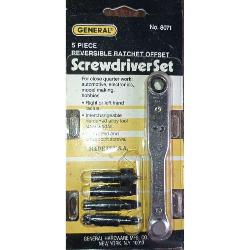 GENERAL. ratchet offset Screwdriver Set | Shopee Philippines