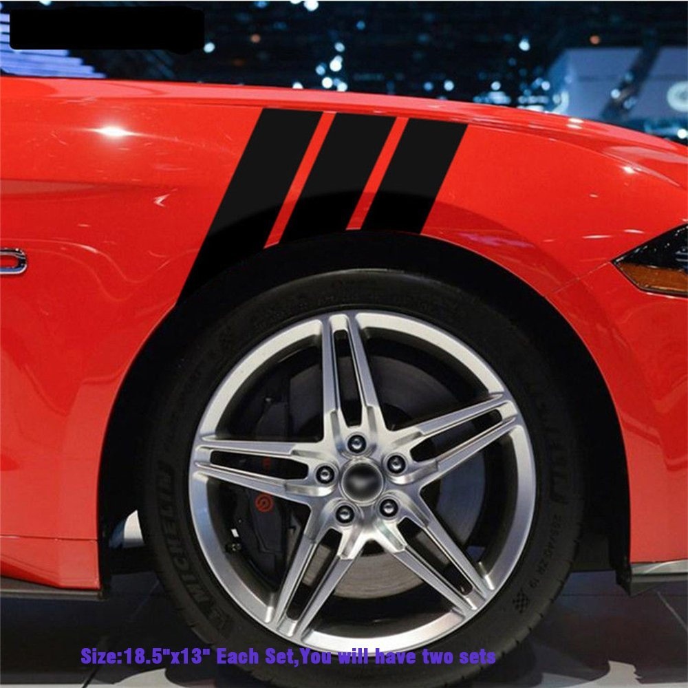 1set Fender and Hood Mark Stripe Stripes Vinyl Decal Stickers Fit for ...