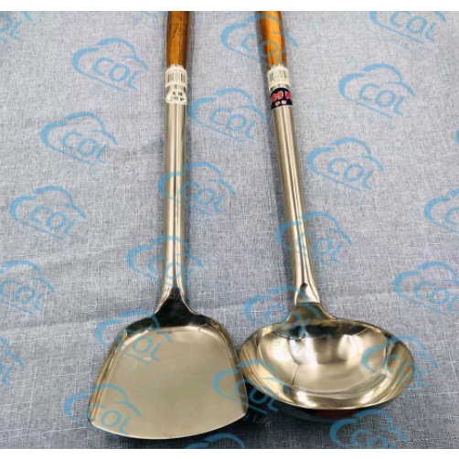 Sandok/Ladle With Wood Handle Stainless Makapal Sizes: [8onz/10onz ...