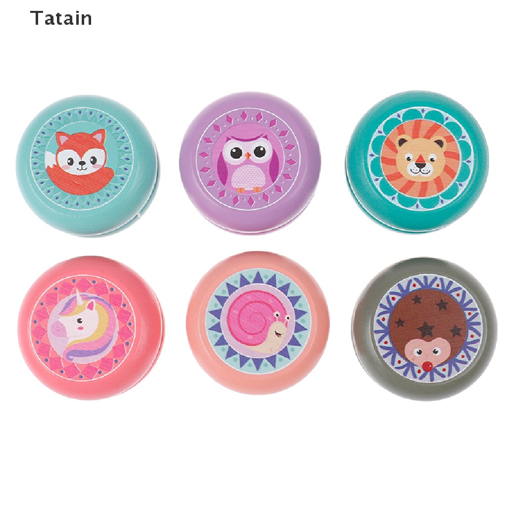 [TNA] Wooden Yoyo Toys Animal Prints Kid YoYo Ball Wood Kid Yoyo Toys ...