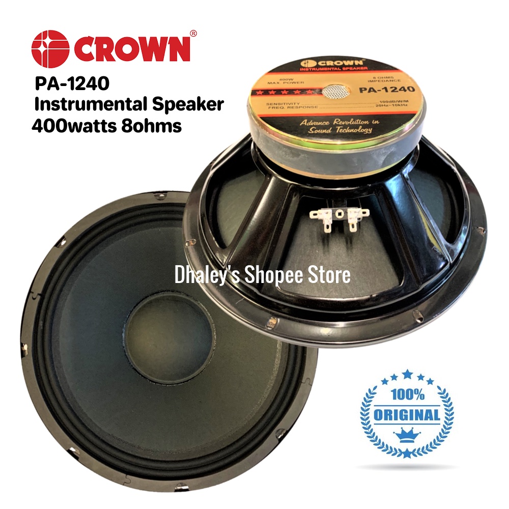 1pc. Original Crown PA-1240 12inches 400watts Instrumental Speaker 12 ...