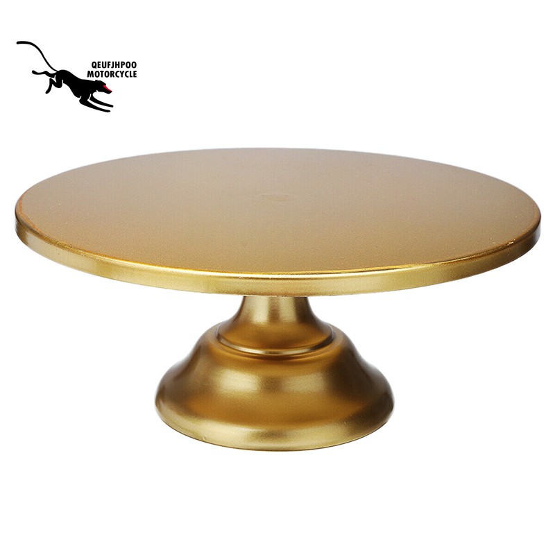 12 Inch Iron Round Cake Stand Plate Pedestal Dessert Holder-Gold LKJ ...