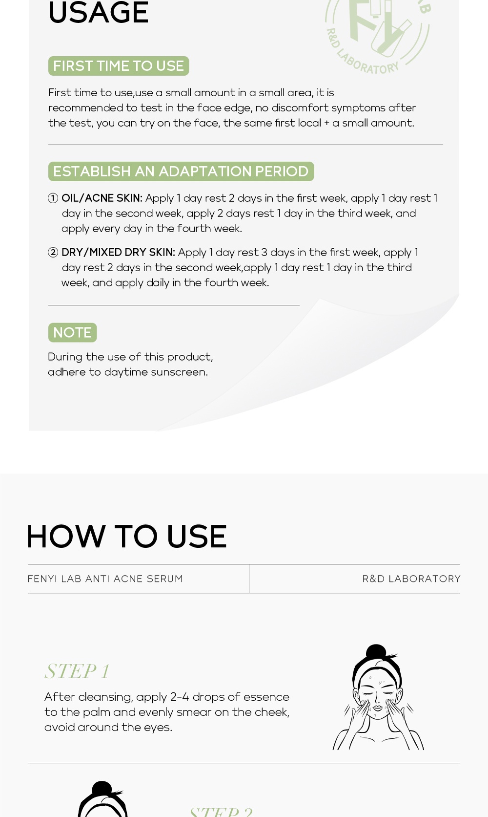 FENYI Lab 2% Salicylic Acid Anti Acne Peeling Serum Natural Cica ...