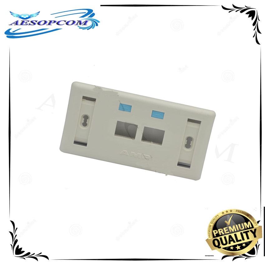 Amp Faceplate face panel 2port 2GANG for information outlet | Shopee ...