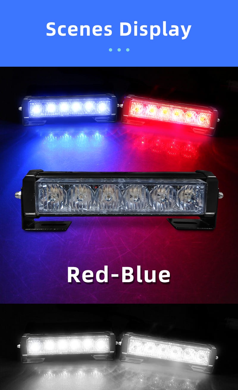 ACEbiker 2pcs 6LED Lights White-White/Red-Blue Blinker Steady And ...