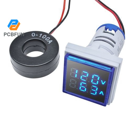 Pcbfun Ac50-500V 0-100A 22Mm Mini Digital Led Display Voltmeter Ammeter ...