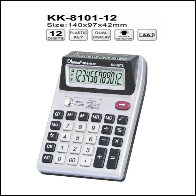 Kenko KK-8101-12 Electronic Calculator with Money Detector on side ...