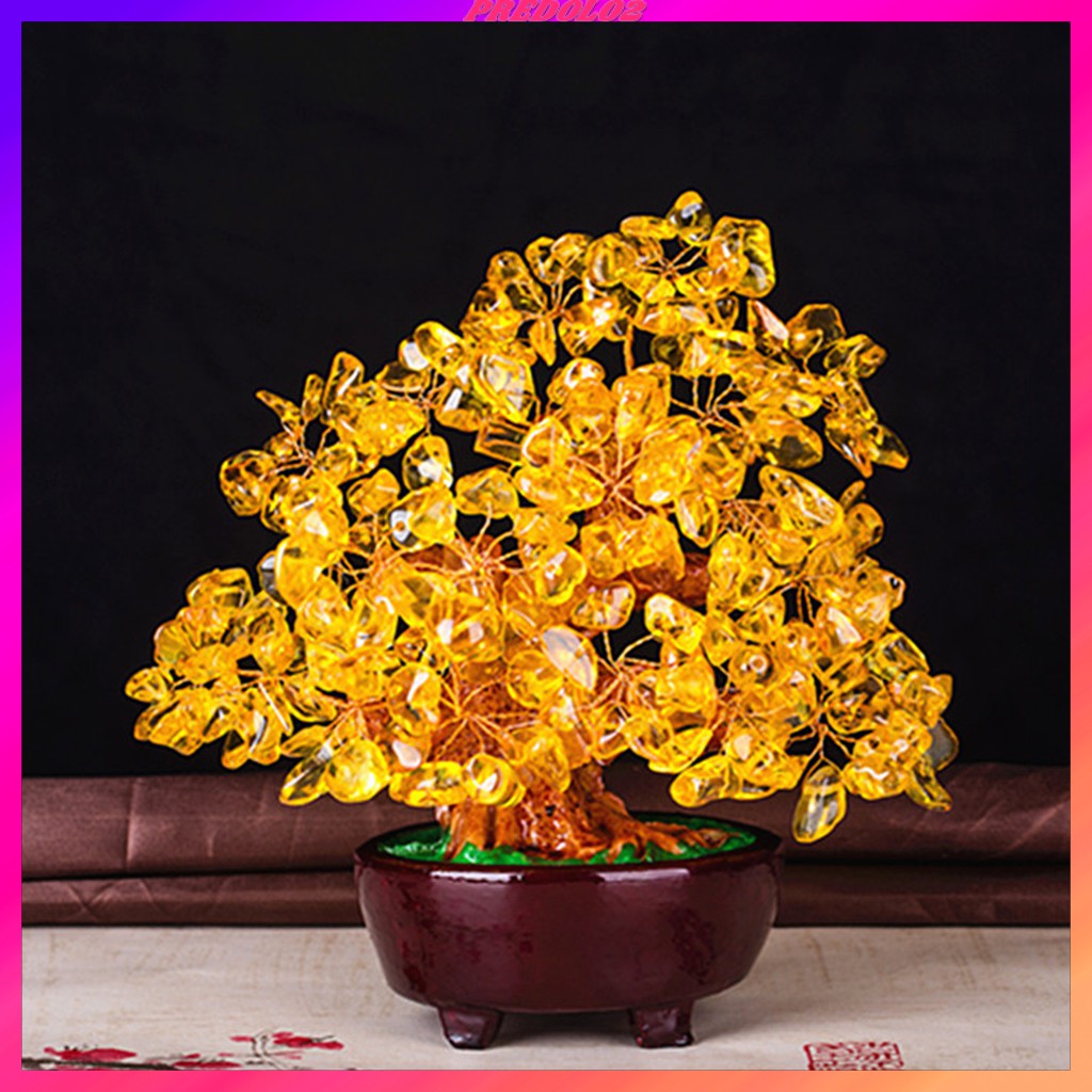 [PREDOLO2] 7inch Feng Shui Crystal Money Wealth Luck Tree for Office ...