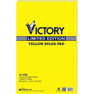 VICTORY Limited Edition Yellow Pad Paper (85gsm) (90 Leaves) | Shopee ...
