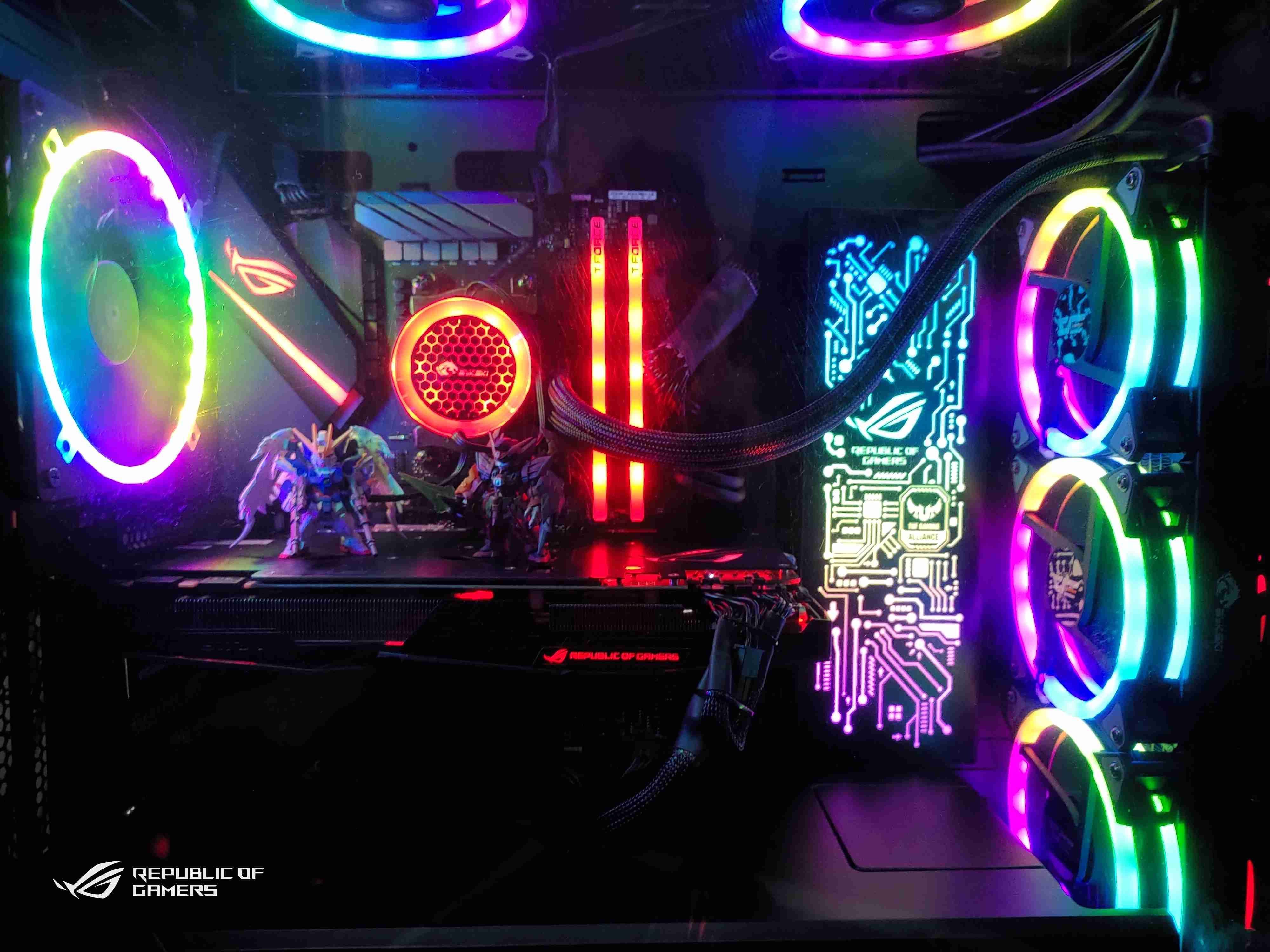 customized RGB pc case panel psu shroud gpu backplate 12v 4pin 5v 3pin ...