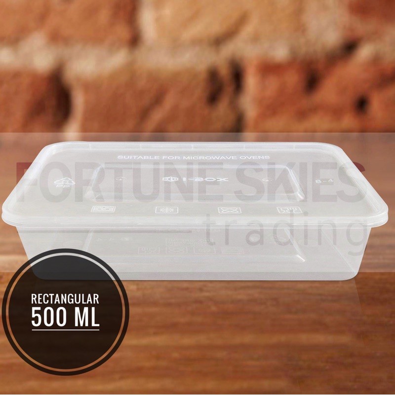 IBox 500mL Rectangular Microwavable Container - 50 pcs | Shopee Philippines