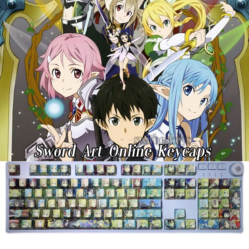 108 Keys Sword Art Online Keycaps Full Role two-dimensional Anime ...