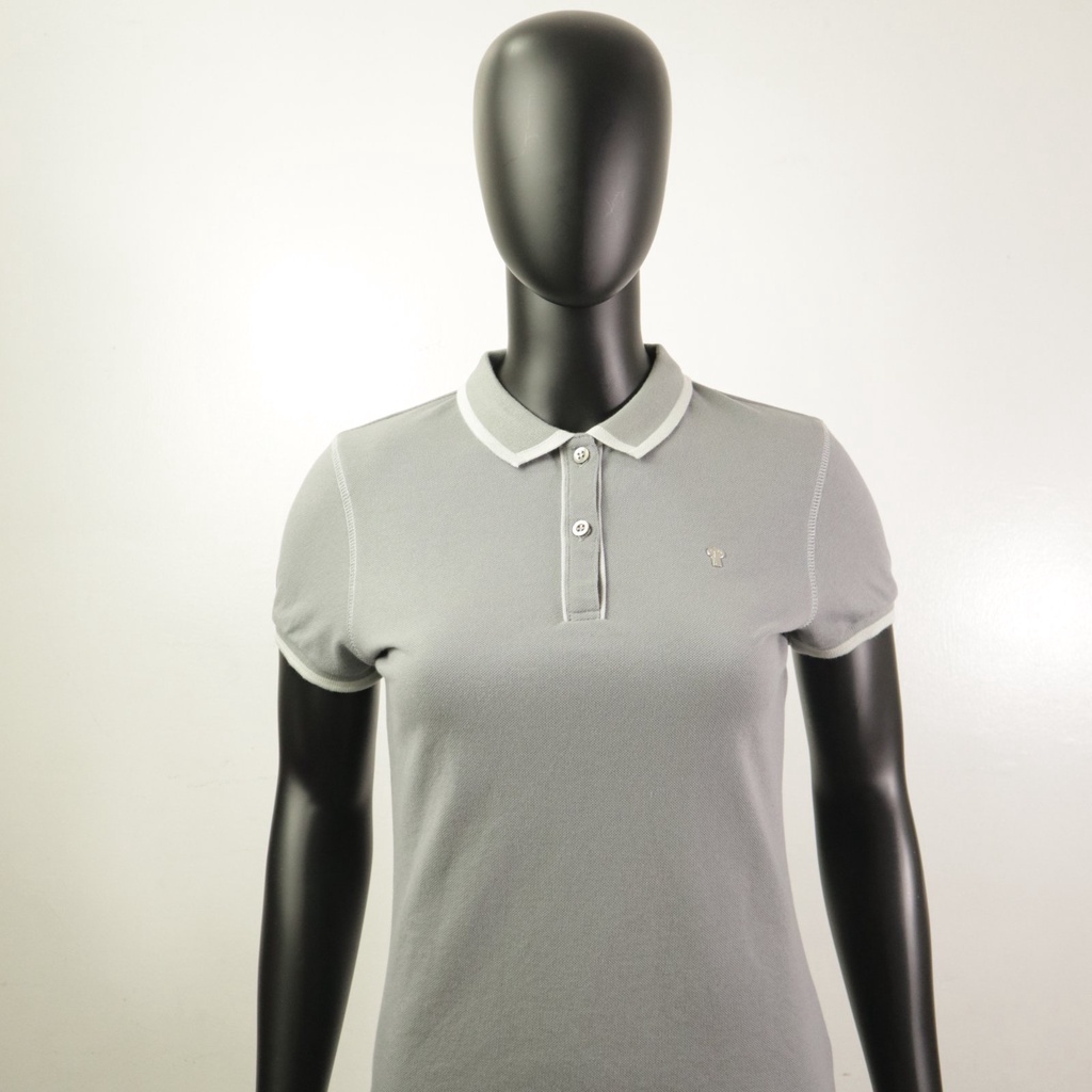 COLLEZIONE C2 22ET1K042 GRAY Pique Women Polo Shirt Custom Fit Key logo ...
