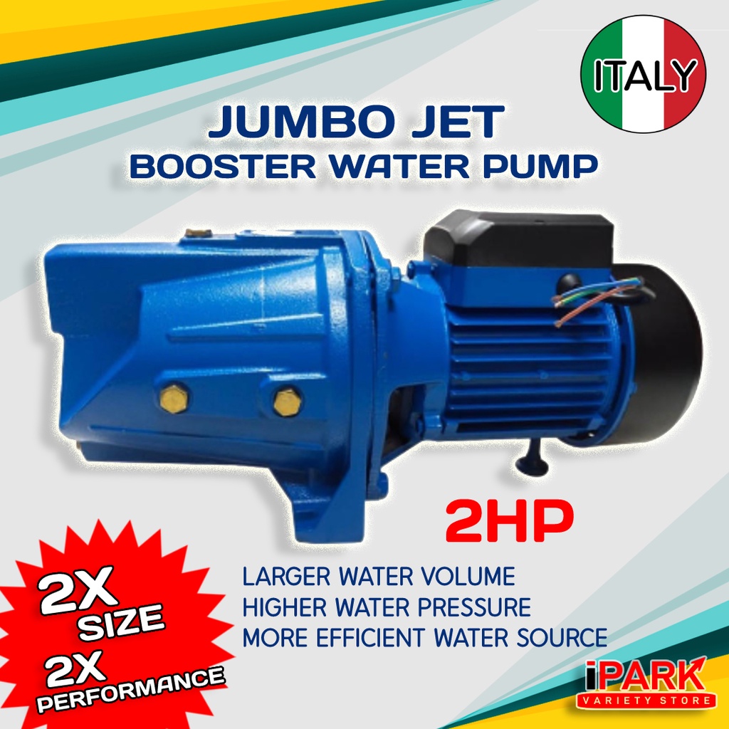 (ITALY) 2 HP Big Jumbo Water Booster Jetmatic Pump 1.5 HP COPPER MOTOR ...