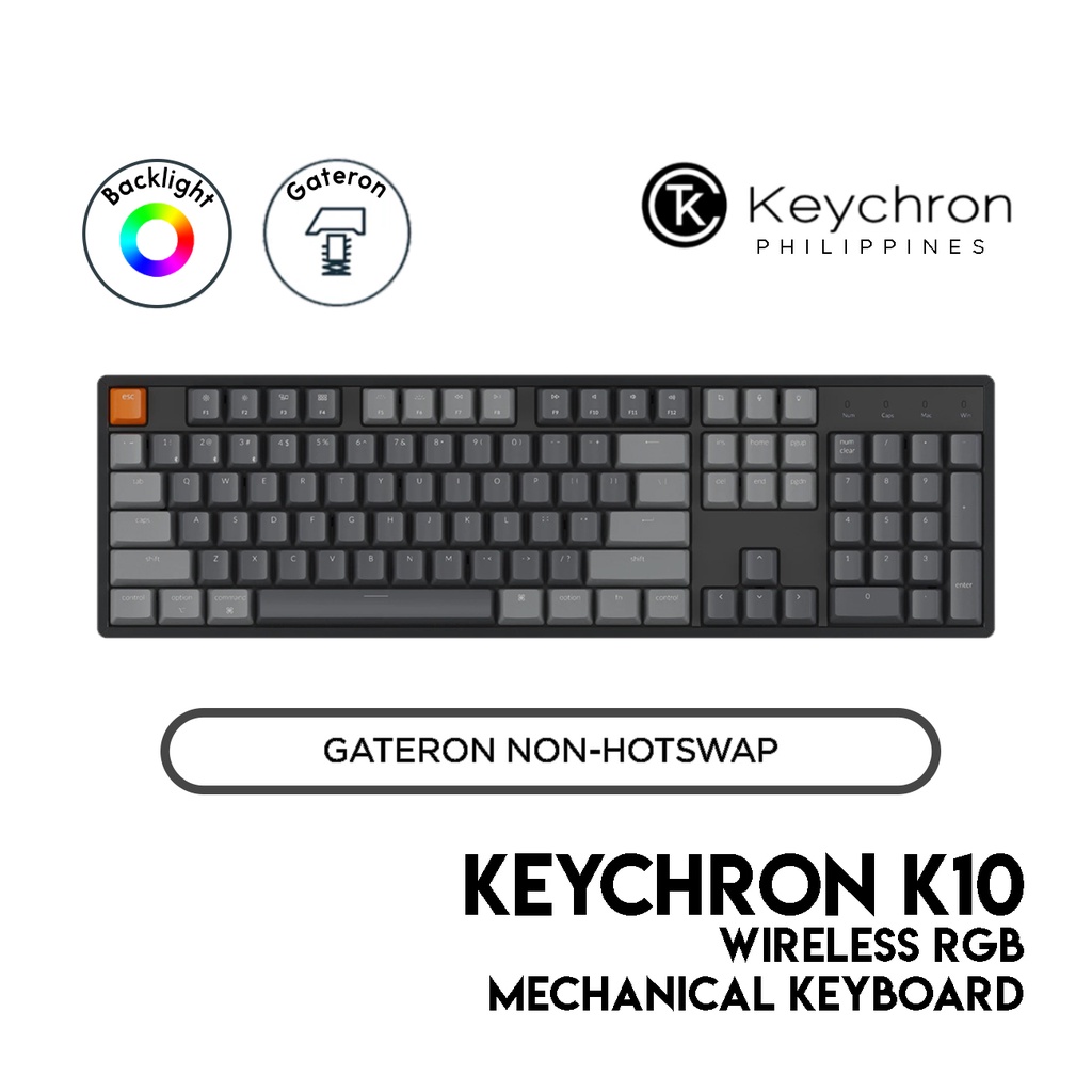 Keychron K10 Mechanical Keyboard (Full 104 Keys, Wired/Bluetooth, RGB ...