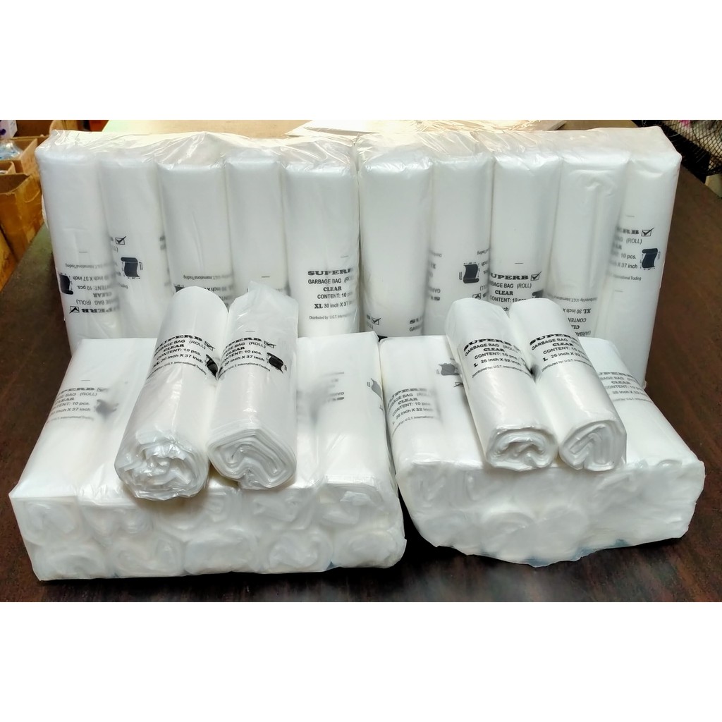 CLEAR PLASTIC BAG Transparent Trash Bag Clear White Bin Bag | Shopee ...