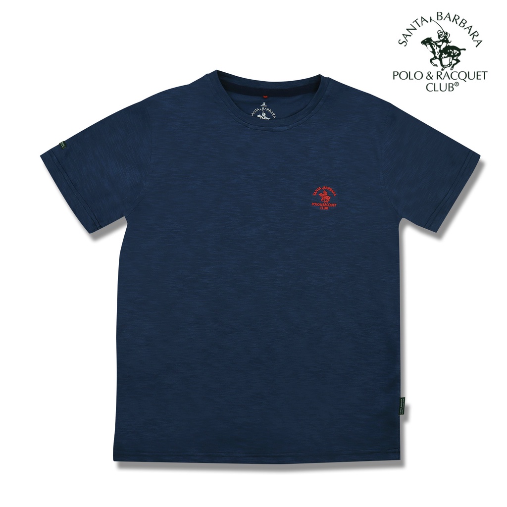 Santa Barbara Polo Racquet & Club Plain Acid Dark Blue T-Shirt for Men ...