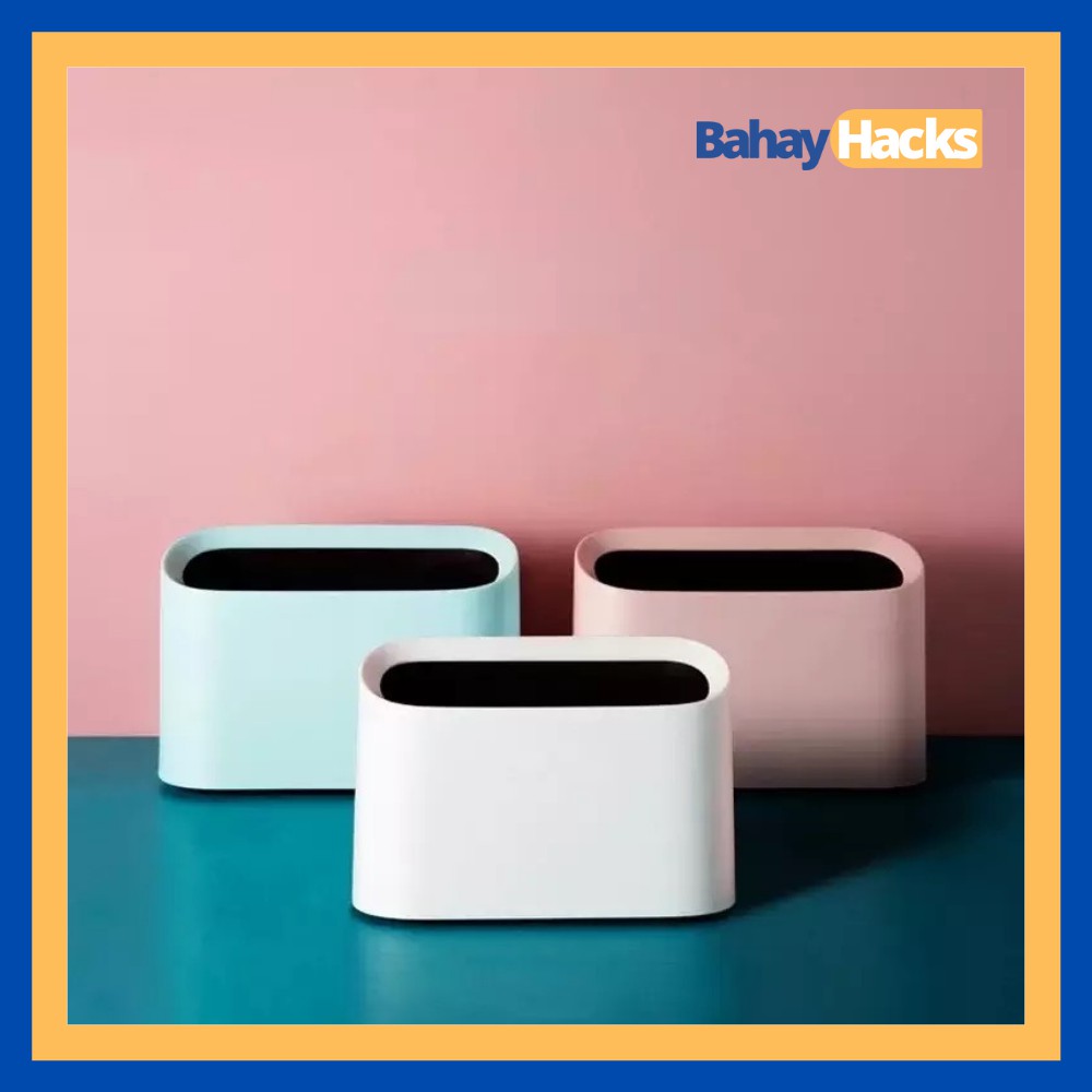 BAHAYHACKS Desktop Garbage Basket Small Trash Can Multi-Function Desk ...