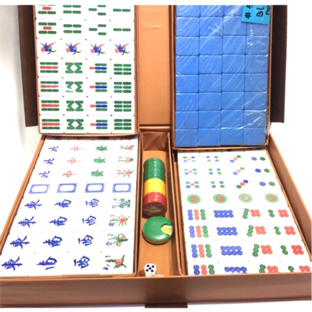 BRAND NEW AND COMPLETE Standard Size Mahjong blue mahjong without ...