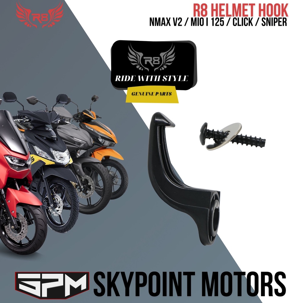 HELMET HOOK FOR NMAX V2/MIOI125/CLICK/SNIPER150 T-5513 R8 (9803-524 ...